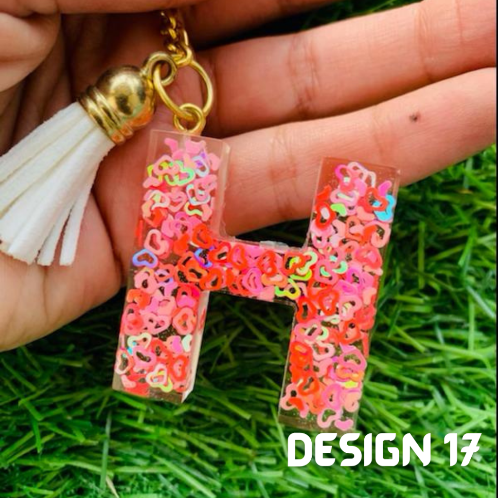 Buy Glitter Resin Initial Letter A-Z Keychain with Tassel - Blingtastic ...
